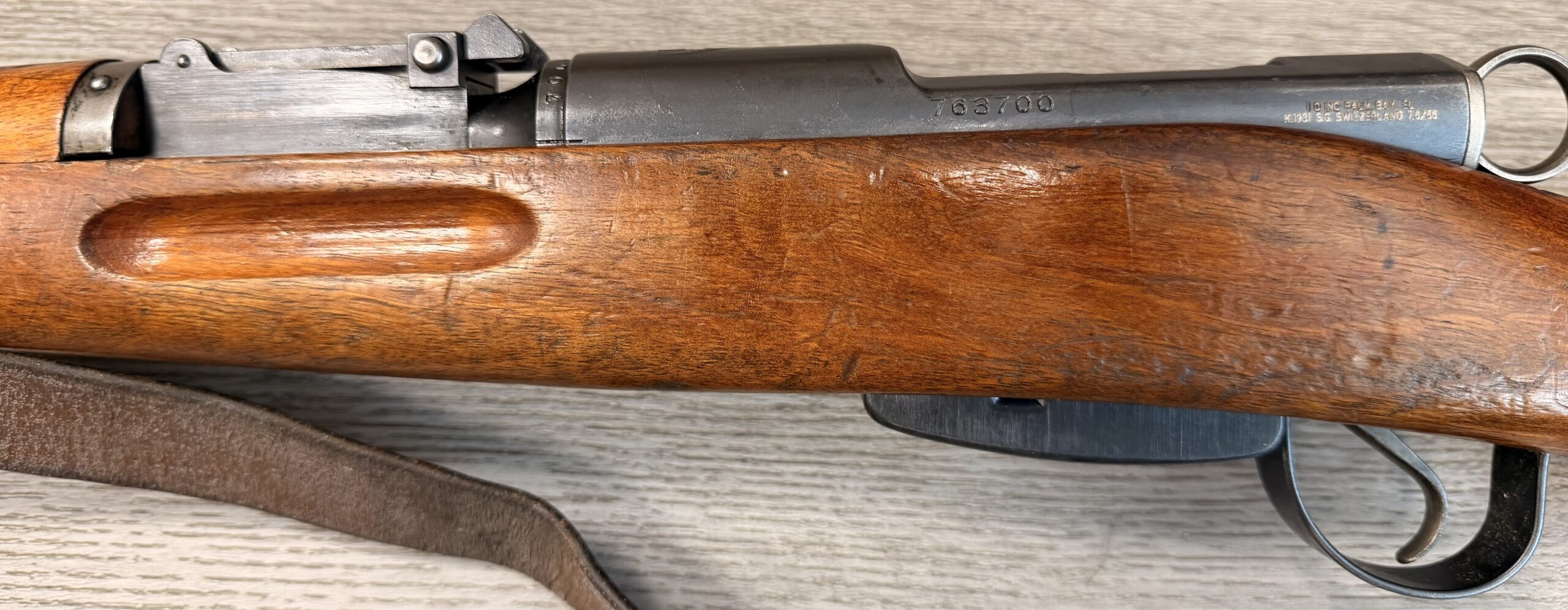 SWISS K31 7.5×55, SERIAL NUMBER 763700 with FREE sling and muzzle cover ...